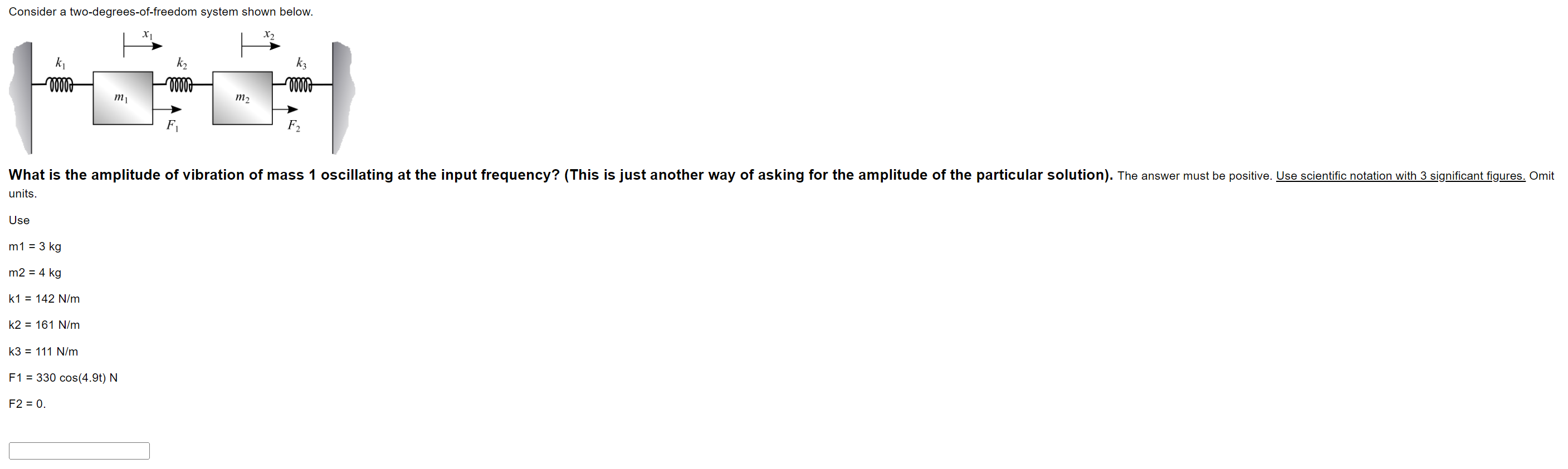 Solved Consider a two-degrees-of-freedom system shown below. | Chegg.com