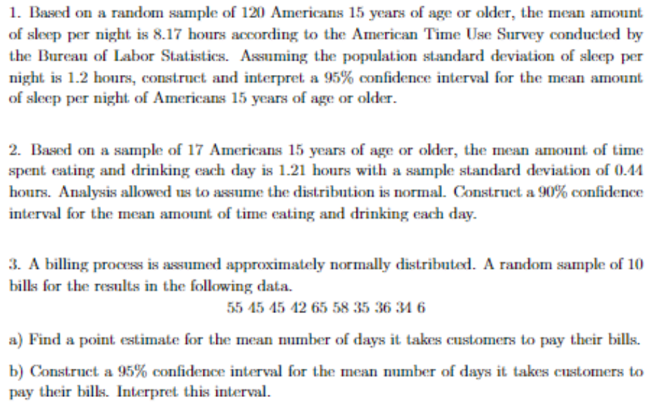 Solved 1. Based on a random sample of 120 Americans 15 years | Chegg.com