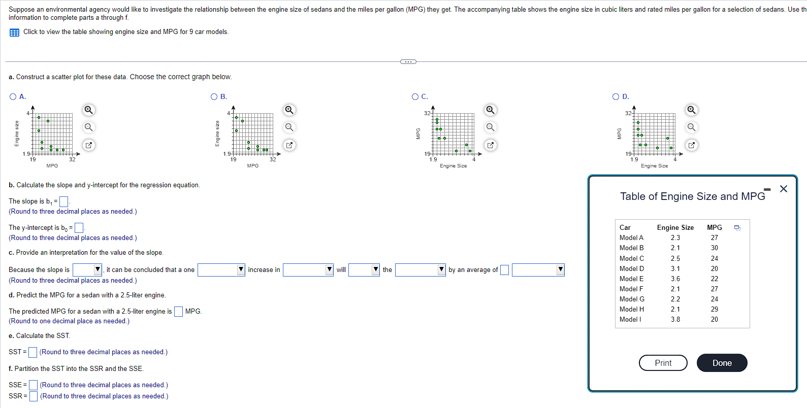Solved a. Construct a scatter plot for these data. Choose | Chegg.com