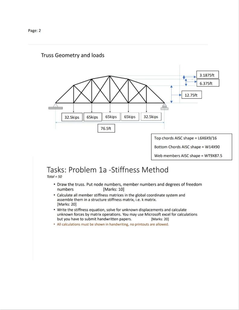 Page: 1 Problem Statement: A highway bridge is to be | Chegg.com