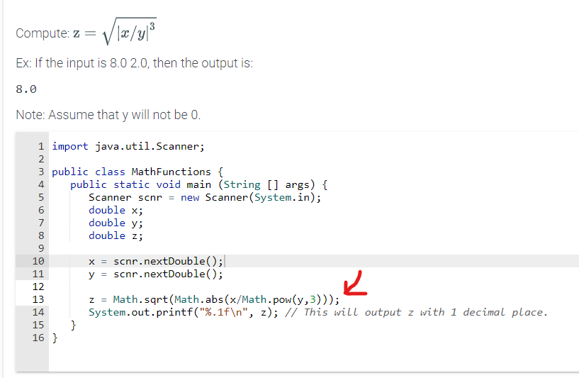 Solved Compute: z=∣x/y∣3 Ex: If the input is 8.02.0, then | Chegg.com