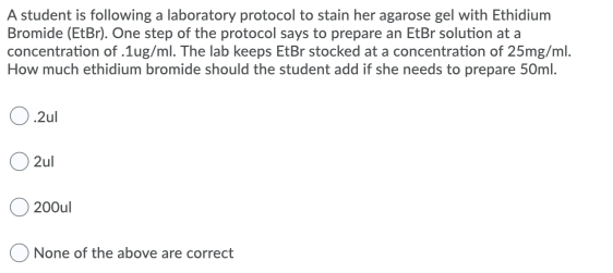 Solved A student is following a laboratory protocol to stain | Chegg.com