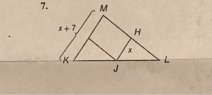 Solved JH is a mid segment of triangle KLM. i’m supposed to | Chegg.com