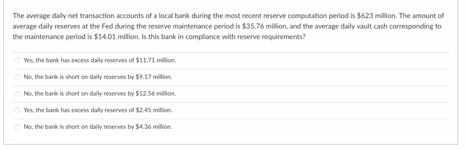Solved The average daily net transaction accounts of a local | Chegg.com