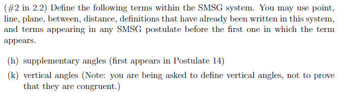 Solved This is the SMSG Axioms that I need to use: I | Chegg.com
