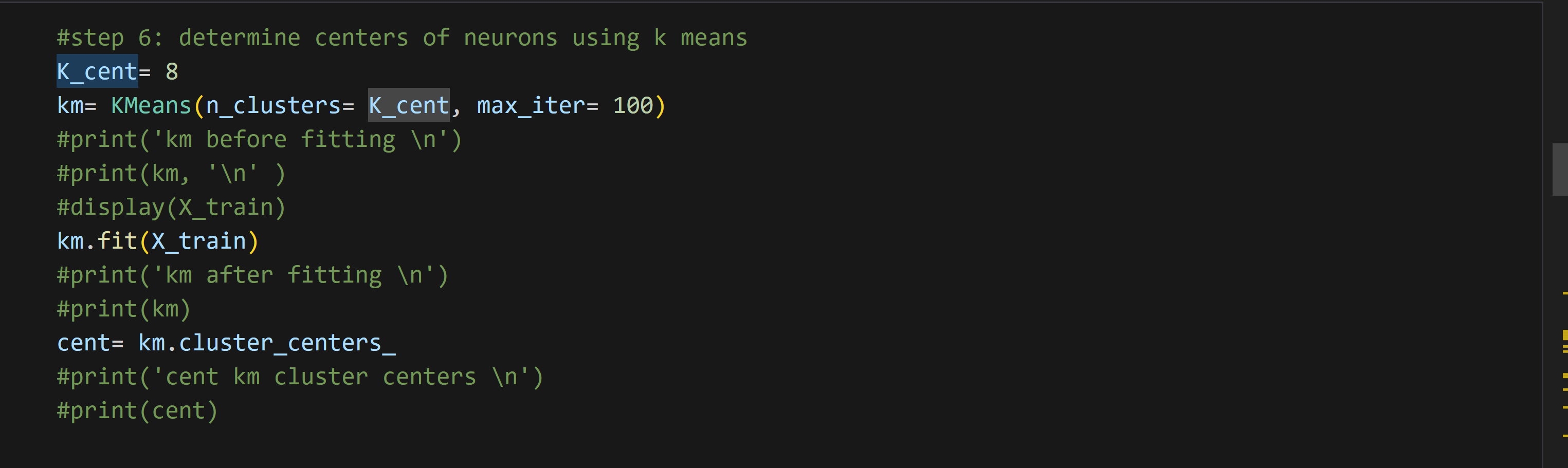 Solved \#step 6: determine centers of neurons using k means | Chegg.com