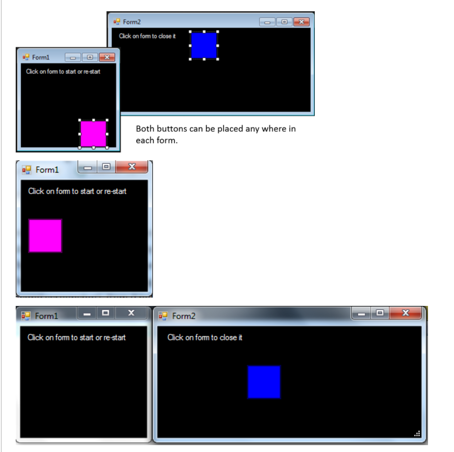 Both Form1 And Form2 Have Black Back Color With