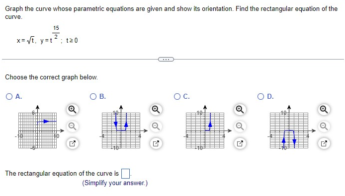 Solved Graph the curve whose parametric equations are given | Chegg.com