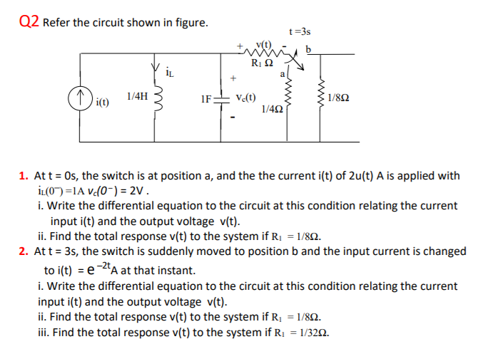 Solved Refer the circuit shown in figure. 1. At t = 0s, the | Chegg.com