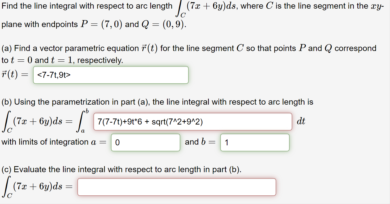 Solved Find the line integral with respect to arc length | Chegg.com