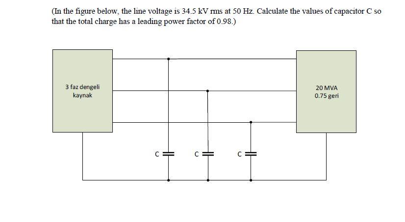 Solved (In the figure below, the line voltage is 34.5 kV ims | Chegg.com