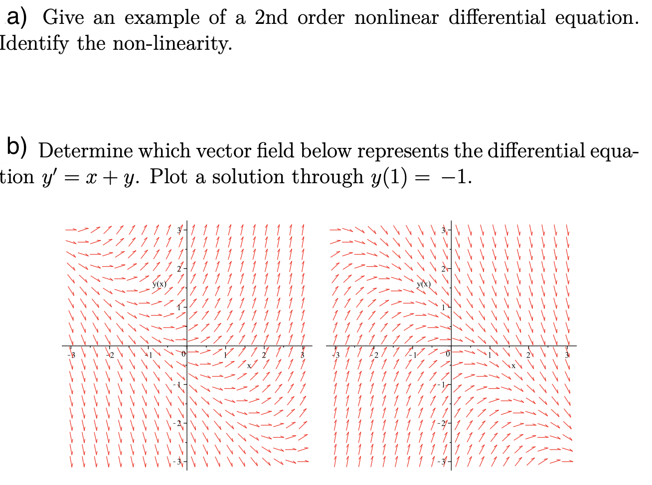 Solved A Give An Example Of A 2nd Order Nonlinear