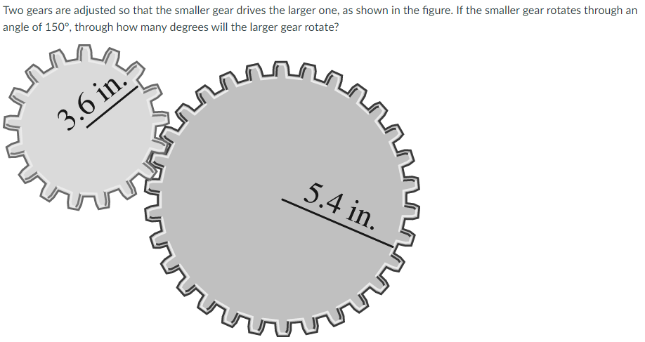 Solved Two gears are adjusted so that the smaller gear | Chegg.com