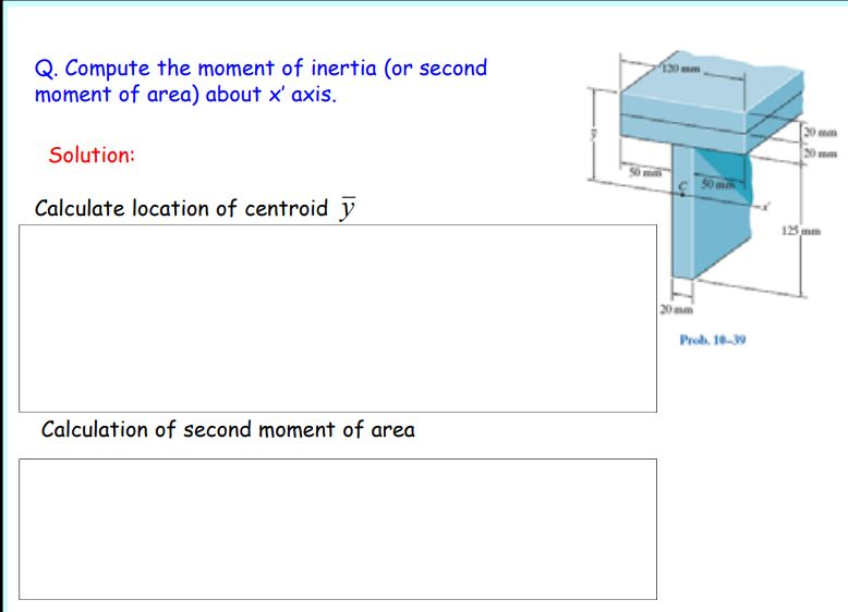 Solved Q. Compute the moment of inertia (or second moment of | Chegg.com