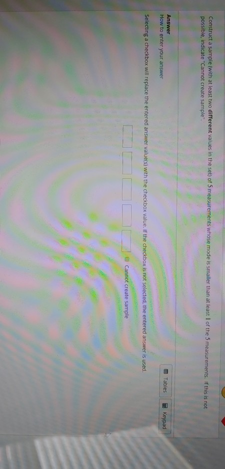 Solved Construct a sample (with at least two different | Chegg.com
