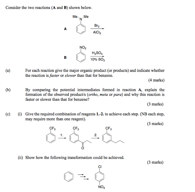 Solved Consider the two reactions (A and B ) shown below. A | Chegg.com