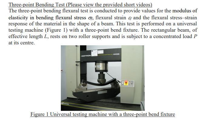 Solved Three-point Bending Test (Please view the provided | Chegg.com