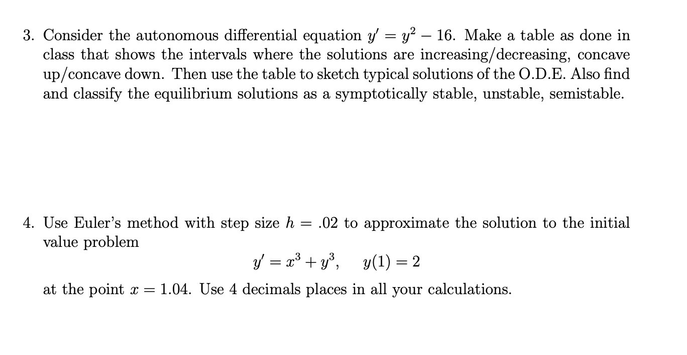 Solved 3. Consider the autonomous differential equation y' = | Chegg.com