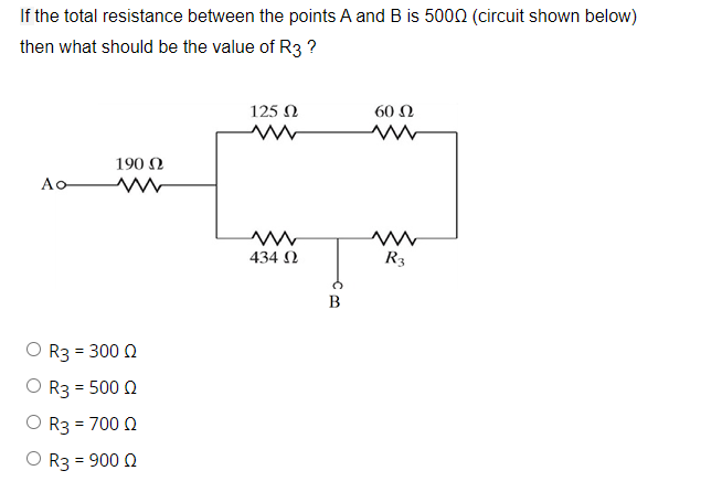 Solved If the total resistance between the points A and B is | Chegg.com