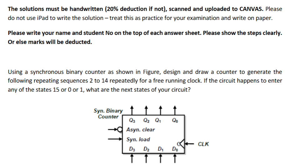 Solved The solutions must be handwritten ( \( 20 \% \) | Chegg.com