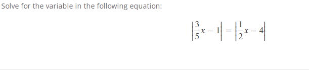 Solved Solve for the variable in the following equation: | Chegg.com
