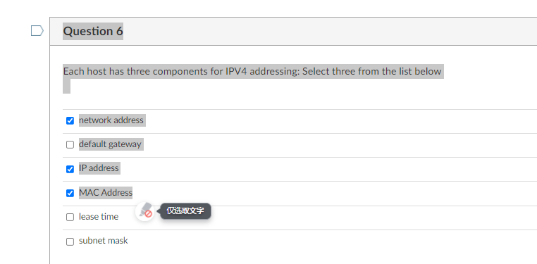 Solved Each host has three components for IPV4 addressing: | Chegg.com