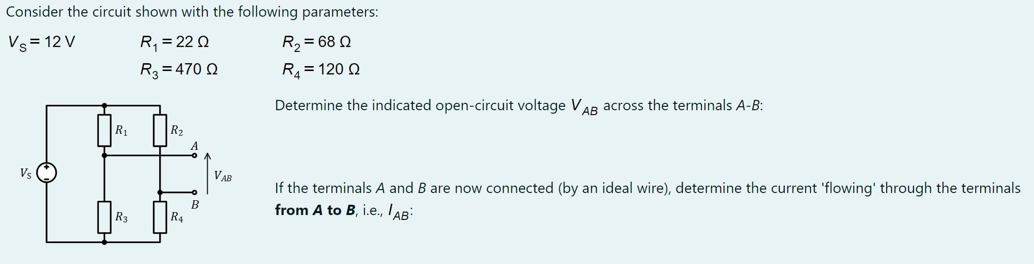 Solved Consider the circuit shown with the following | Chegg.com