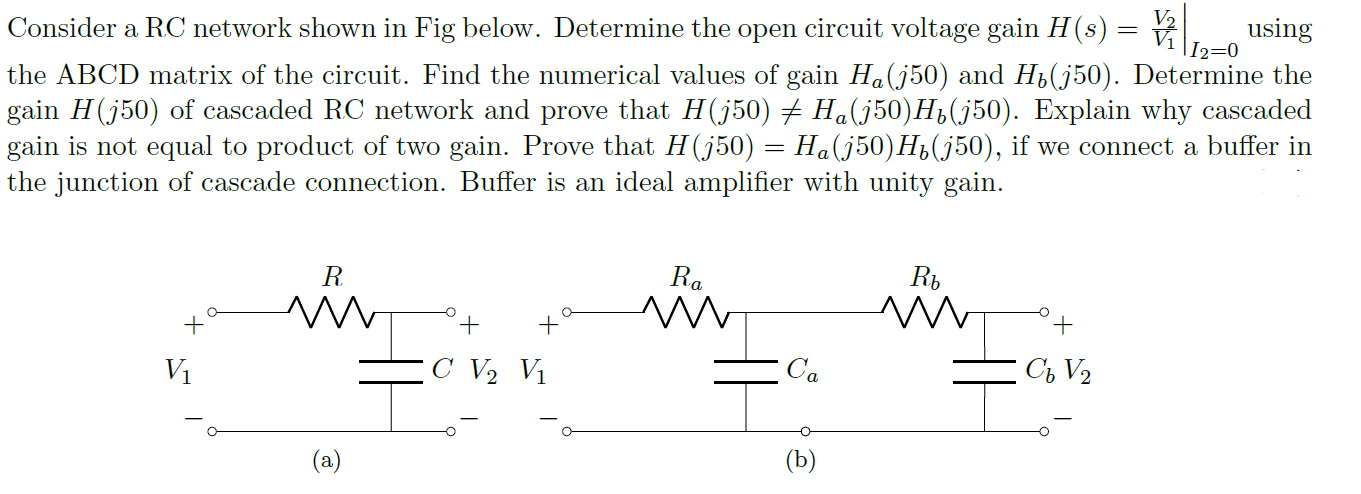 Solved Consider a RC network shown in Fig below. Determine | Chegg.com