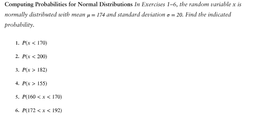 Solved Computing Probabilities for Normal Distributions In | Chegg.com
