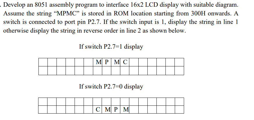Develop an 8051 ﻿assembly program to interface | Chegg.com