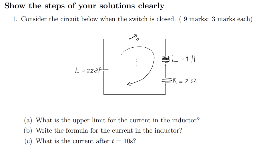 Solved Show the steps of your solutions clearly 1. Consider | Chegg.com