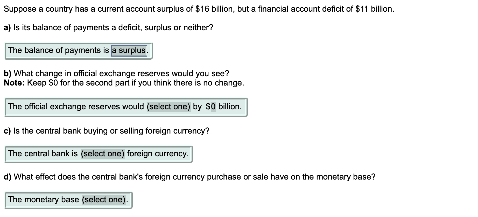 Solved Suppose a country has a current account surplus of | Chegg.com