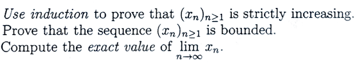Solved Recursive Sequence, prove strictly increasing, is | Chegg.com