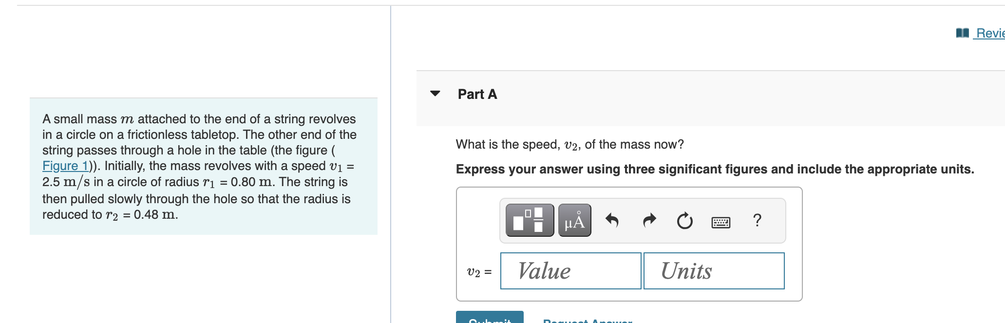 Solved A small mass m attached to the end of a string | Chegg.com