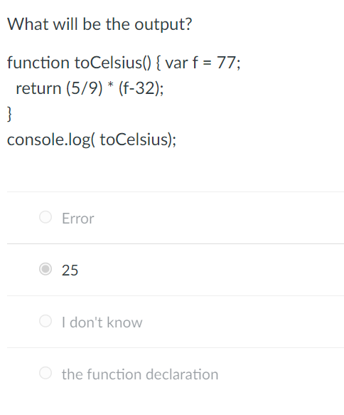 Solved What Will Be The Output Function Tocelsius 8248