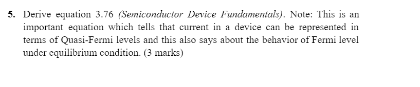 Solved Derive equation 3.76 (Semiconductor Device | Chegg.com Solved Derive equation 3.76 (Semiconductor Device | Chegg.com
