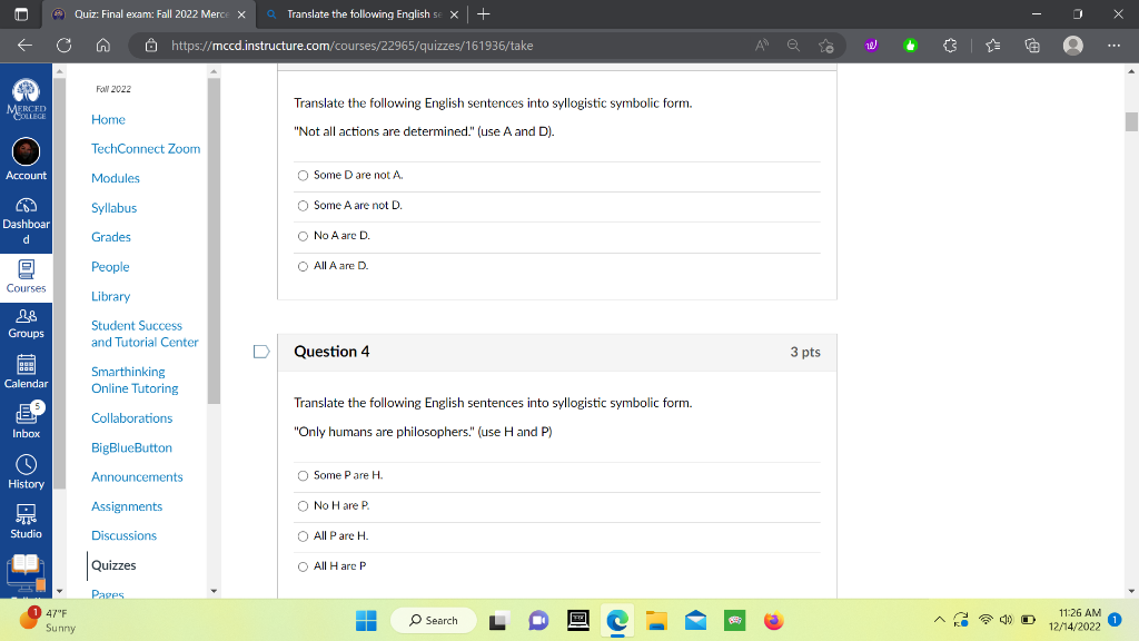 Translate the following English sentences into | Chegg.com