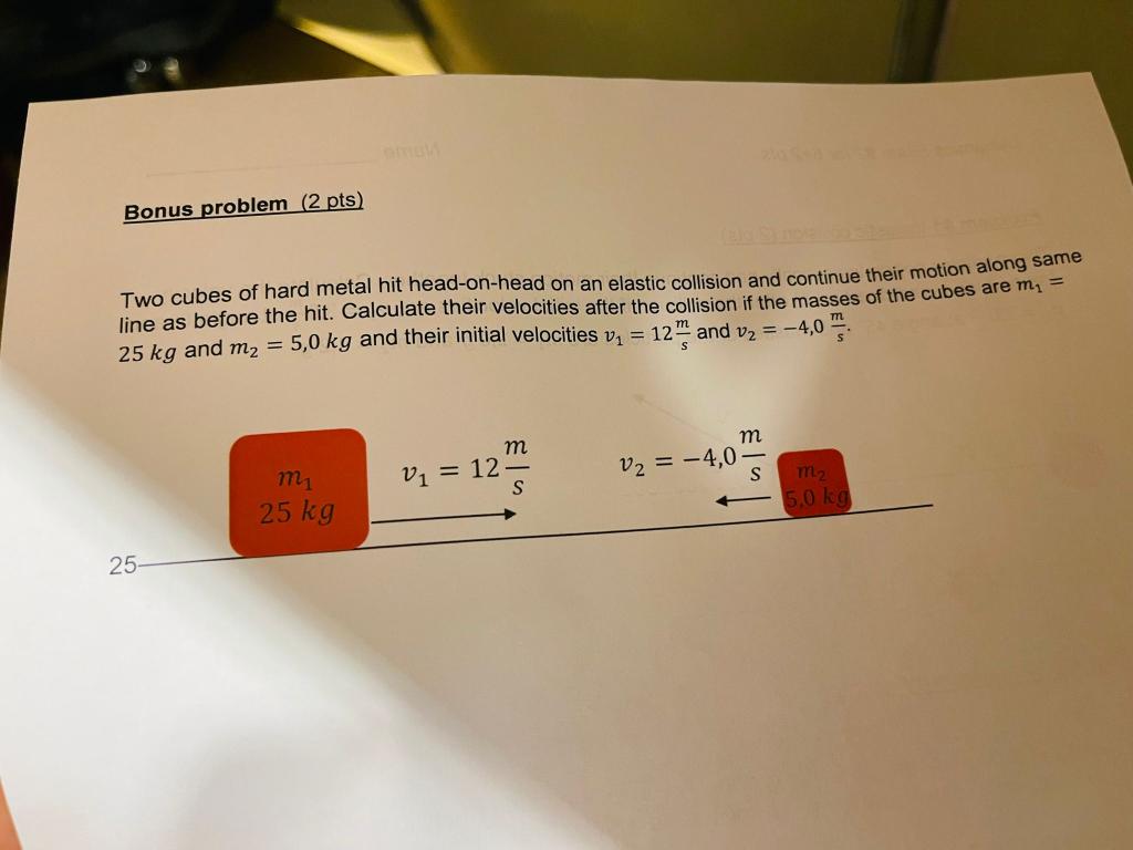 Solved Two cubes of hard metal hit head-on-head on an | Chegg.com