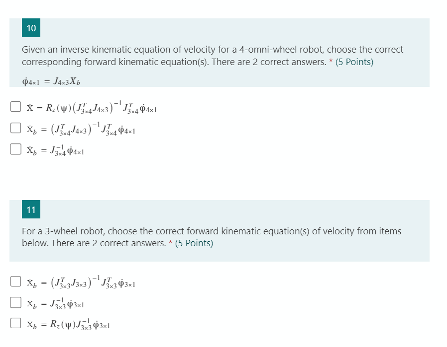 [Solved]: 10 Given an inverse kinematic equation of veloci