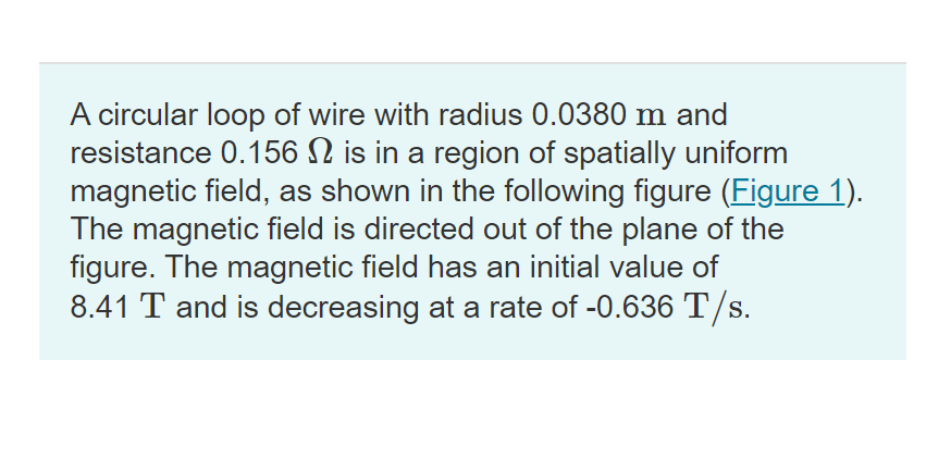 Solved A circular loop of wire with radius 0.0380 m and | Chegg.com