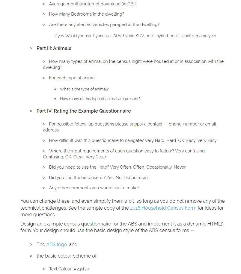 Solved The Australian Census questionnaire asks questions | Chegg.com