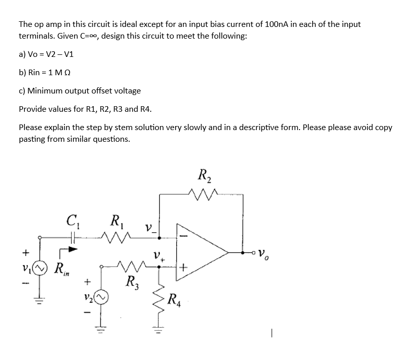 Solved The op amp in this circuit is ideal except for an | Chegg.com