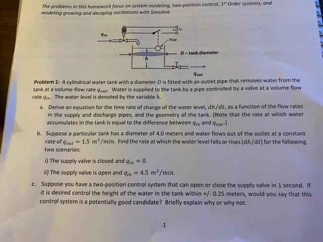 Solved The problems in this homework focus on system | Chegg.com