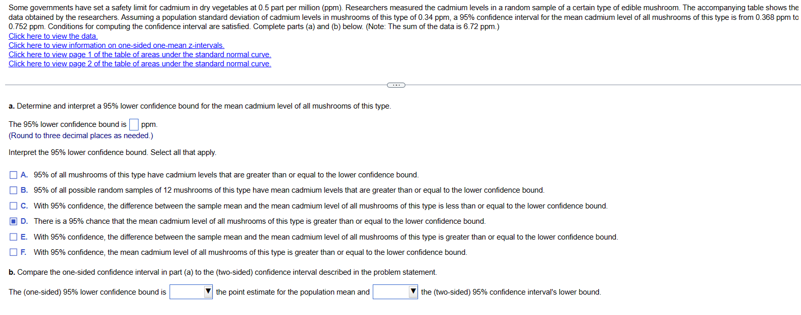 Solved Some governments have set a safety limit for cadmium | Chegg.com