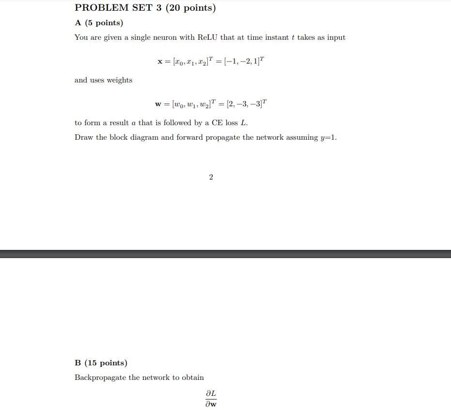Solved You are given a single neuron with ReLU that at time | Chegg.com