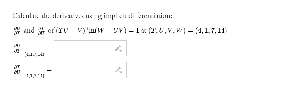 Solved Calculate the derivatives using implicit | Chegg.com