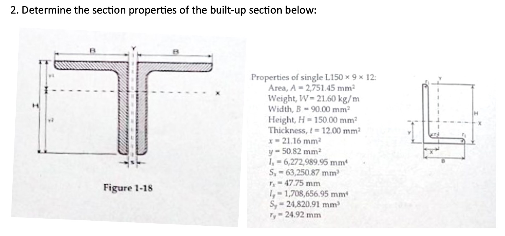 Solved 2. Determine the section properties of the built-up | Chegg.com