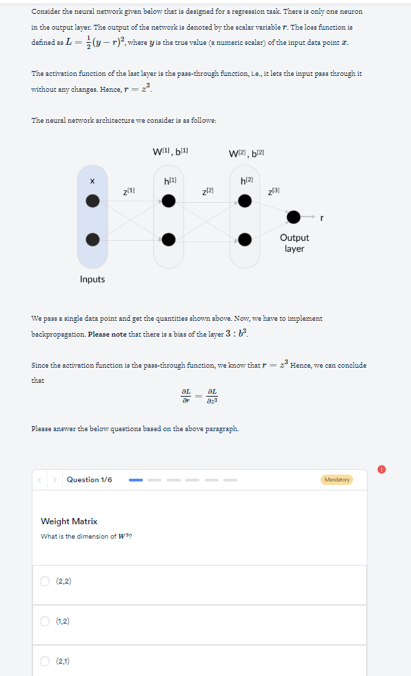 Solved Consider the neural network given below that is | Chegg.com