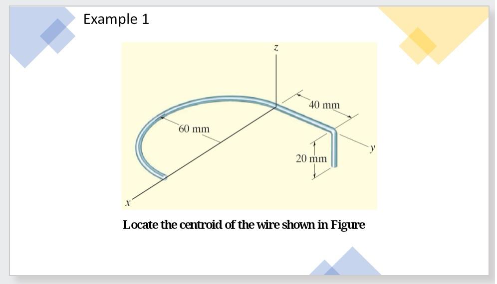 Solved Example 1 Locate the centroid of the wire shown in | Chegg.com