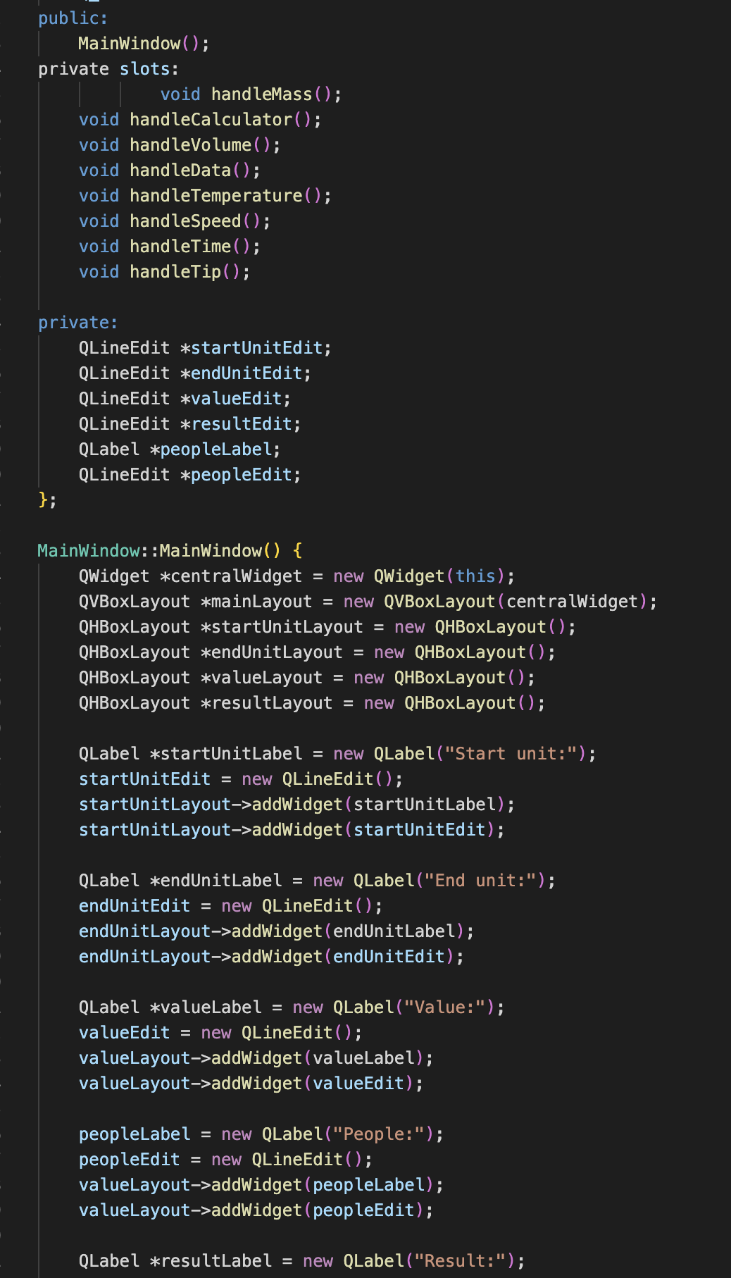 Solved oid MainWindow: : handleMass() \{ double value; char | Chegg.com